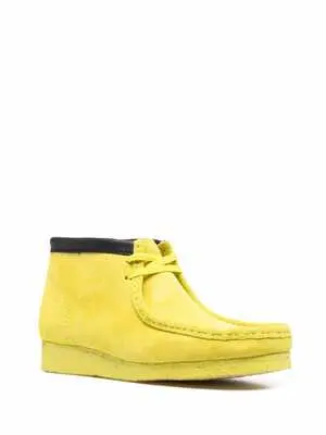 Clarks Contrasting-trim Suede Derby Shoes - Yellow