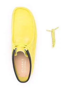 Clarks Contrasting-trim Suede Derby Shoes - Yellow