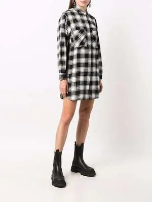 DIESEL® Checked Cotton Shirt Dress