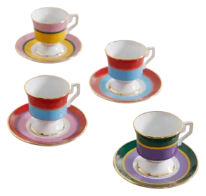 La DoubleJ Gold-plated Porcelain Espresso Set - Pink