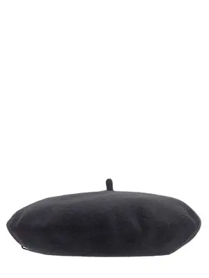 Borsalino Felted Wool Beret Hat Graphite Melang
