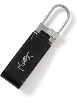 Saint Laurent Logo-detailed Key Fob - Black