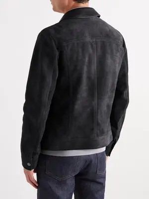 TOM FORD Slim-fit Leather-trimmed Suede Field Jacket