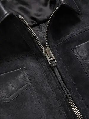 TOM FORD Slim-fit Leather-trimmed Suede Field Jacket