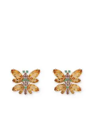 Dolce & Gabbana 18k Yellow Butterfly Earrings - Gold