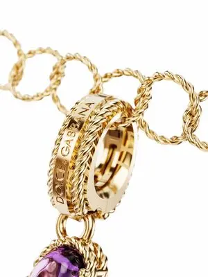 Dolce & Gabbana 18kt Yellow Multi-stone Initial M Pendant