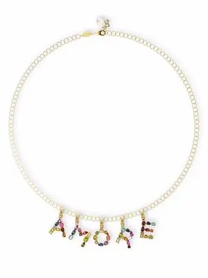 Dolce & Gabbana Rainbow Alphabet 18kt Yellow Multi-stone Pendant - Gold