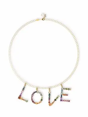 Dolce & Gabbana 18kt Yellow Gemstone D Letter Pendant