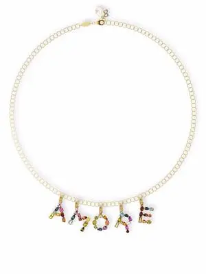 Dolce & Gabbana Rainbow Alphabet 18kt Yellow Multi-stone Pendant