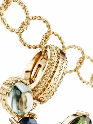 Dolce & Gabbana Rainbow Alphabet 18kt Yellow Multi-stone Pendant