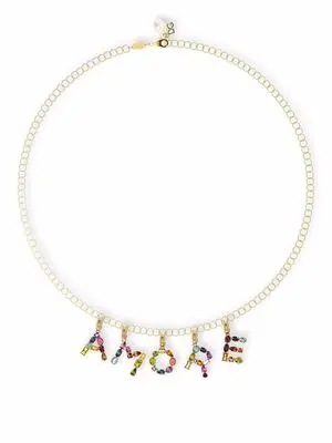 Dolce & Gabbana Rainbow Alphabet 18kt Yellow Multi-stone Pendant