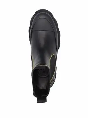 GANNI Leather Chelsea Boots - Black