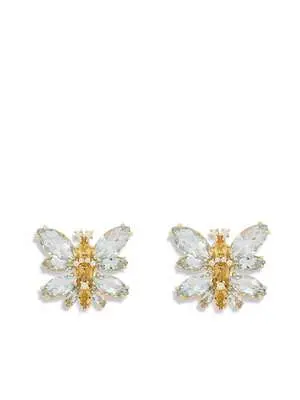 Dolce & Gabbana 18k Yellow Butterfly Aquamarine Drop Earrings