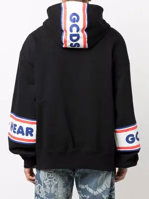Gcds Logo-print Cotton Hoodie - Black