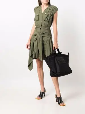 DIESEL® Military Lyocell Sleeveless V-neck Shirt Dress