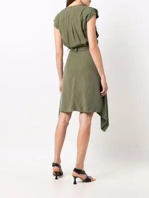 DIESEL® Military Lyocell Sleeveless V-neck Shirt Dress
