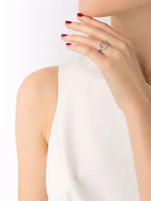 COURBET 18kt Recycled White Gold Celeste Pavé Diamond Ring - Silver