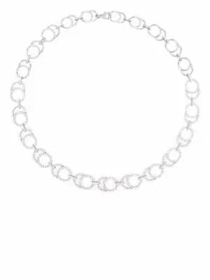 COURBET 18kt Recycled White Gold Laboratory-grown Diamond Celeste Pavé Necklace - Silver