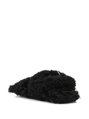 Marni Shearling Trimmed Sandals - Black