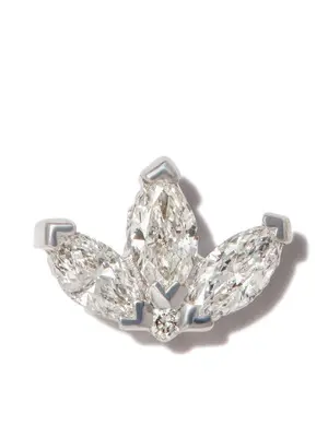 MARIA TASH 18kt White Gold Diamond Lotus Single Stud Earring - Silver