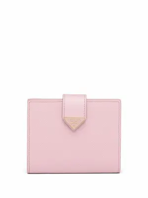 Prada Small Logo-plaque Saffiano Wallet - Pink
