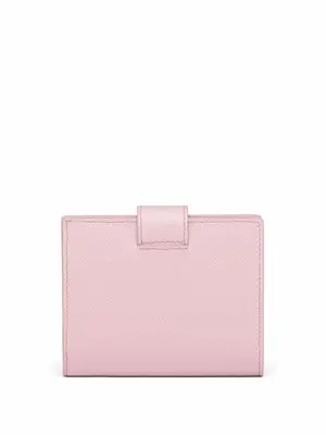 Prada Small Logo-plaque Saffiano Wallet - Pink