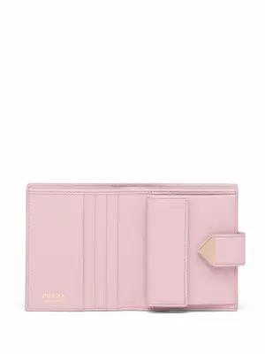 Prada Small Logo-plaque Saffiano Wallet - Pink