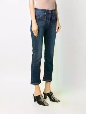 Elisabetta Franchi Slim-fit Cropped Trousers With Faded Effect