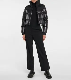 Moncler Jasione Cropped Down Jacket - Black
