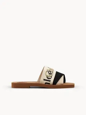 Chloé Woody Flat Mule - Black - White 1