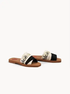 Chloé Woody Flat Mule - Black - White 1