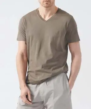 ATM Anthony Thomas Melillo Men's Classic Jersey V-neck T-shirt Cotton Bark