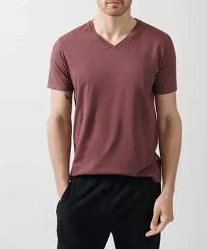 ATM Anthony Thomas Melillo Men's Classic Jersey V-neck T-shirt Cotton Cordovan