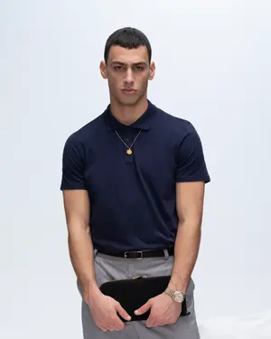 ATM Anthony Thomas Melillo Classic Jersey Polo T-shirt Cotton - Midnight