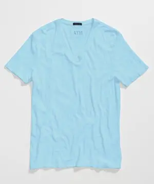 ATM Anthony Thomas Melillo Slub Jersey V-neck T-shirt Cornflower