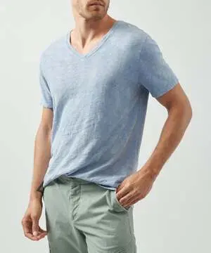 ATM Anthony Thomas Melillo Slub Jersey V-neck T-shirt Deep Periwinkle