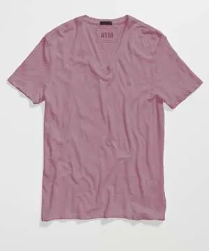 ATM Anthony Thomas Melillo Slub Jersey V-neck T-shirt Eggplant