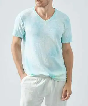 ATM Anthony Thomas Melillo Slub Jersey V-neck T-shirt Empress Teal