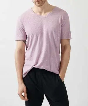 ATM Anthony Thomas Melillo Slub Jersey V-neck T-shirt Hyacinth