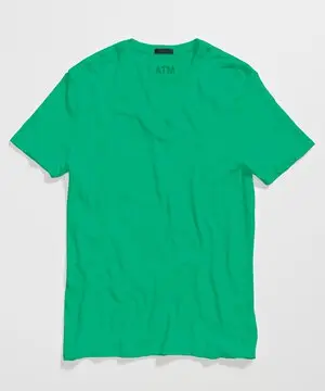 ATM Anthony Thomas Melillo Slub Jersey V-neck T-shirt Kelly Green