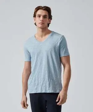 ATM Anthony Thomas Melillo Slub Jersey V-neck T-shirt Marina