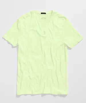 ATM Anthony Thomas Melillo Slub Jersey V-neck T-shirt Mint Tint