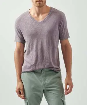 ATM Anthony Thomas Melillo Slub Jersey V-neck T-shirt Prune