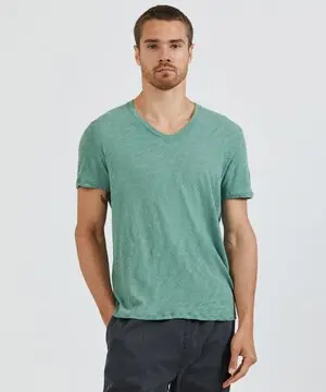 ATM Anthony Thomas Melillo Slub Jersey V-neck T-shirt Sea Glass