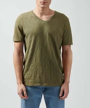 ATM Anthony Thomas Melillo Slub Jersey V-neck T-shirt Seaweed