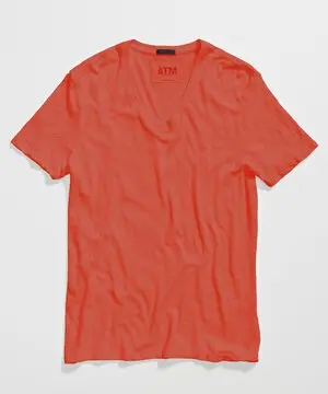 ATM Anthony Thomas Melillo Slub Jersey V-neck T-shirt Terracotta