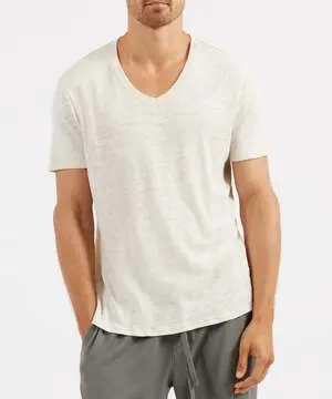 ATM Anthony Thomas Melillo Slub Jersey V-neck T-shirt Wheat