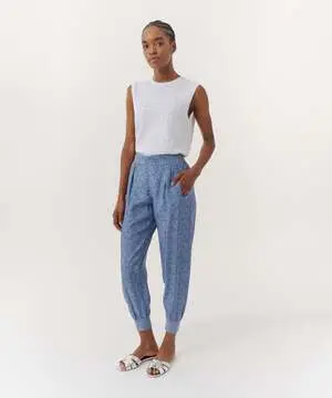 ATM Anthony Thomas Melillo Silk Joggers Naval Blue Combo