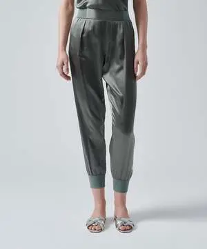 ATM Anthony Thomas Melillo Silk Joggers Olive Drab