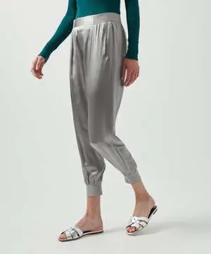 ATM Anthony Thomas Melillo Silk Joggers Silver